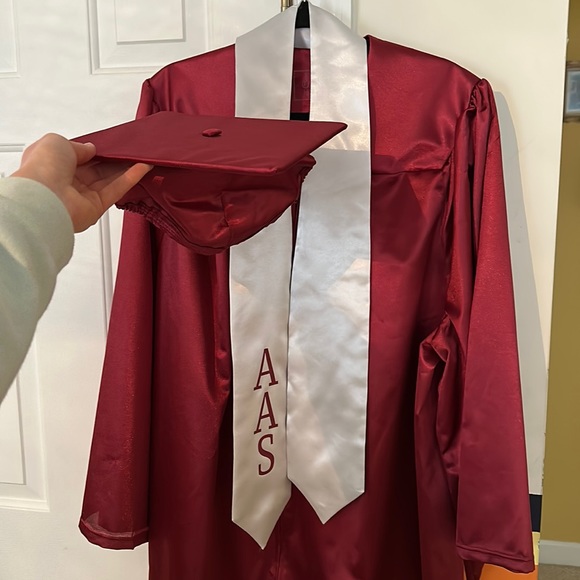 Other | Ruby Red Cap Gown And Stole | Poshmark